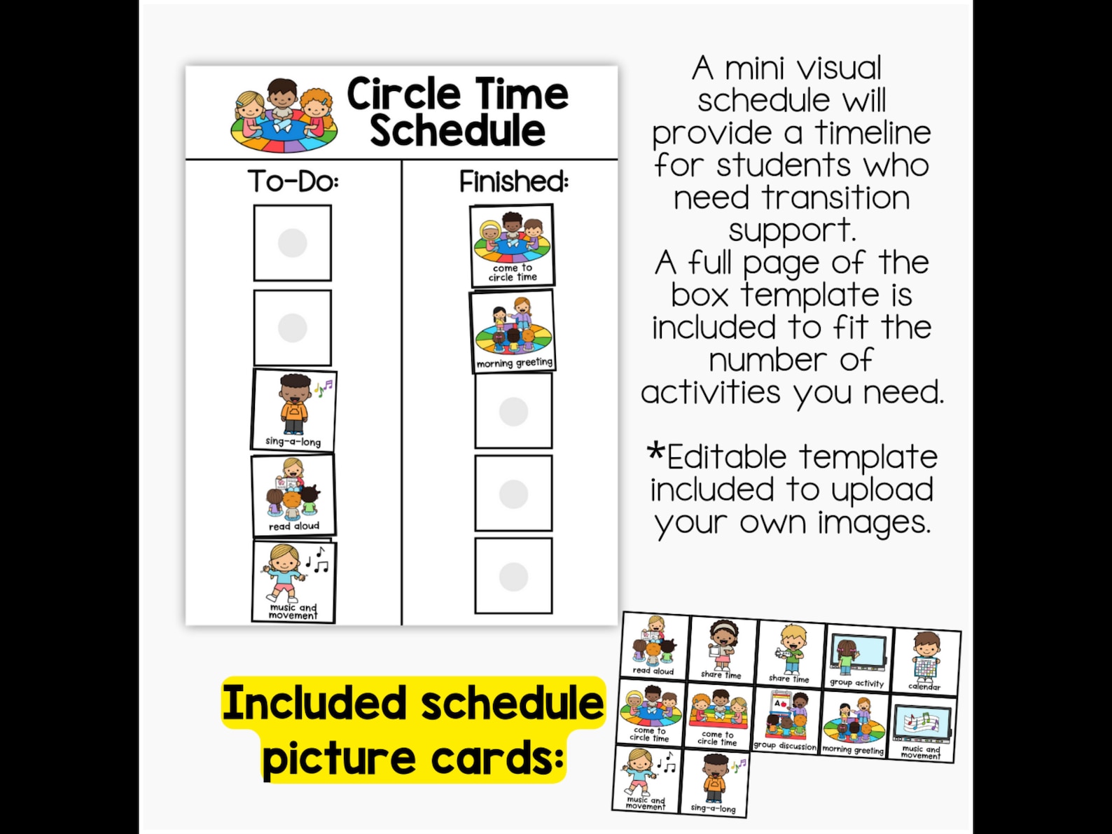 Circle Time Visuals, Prek Morning Meeting Visuals, Circle Time Mini ...
