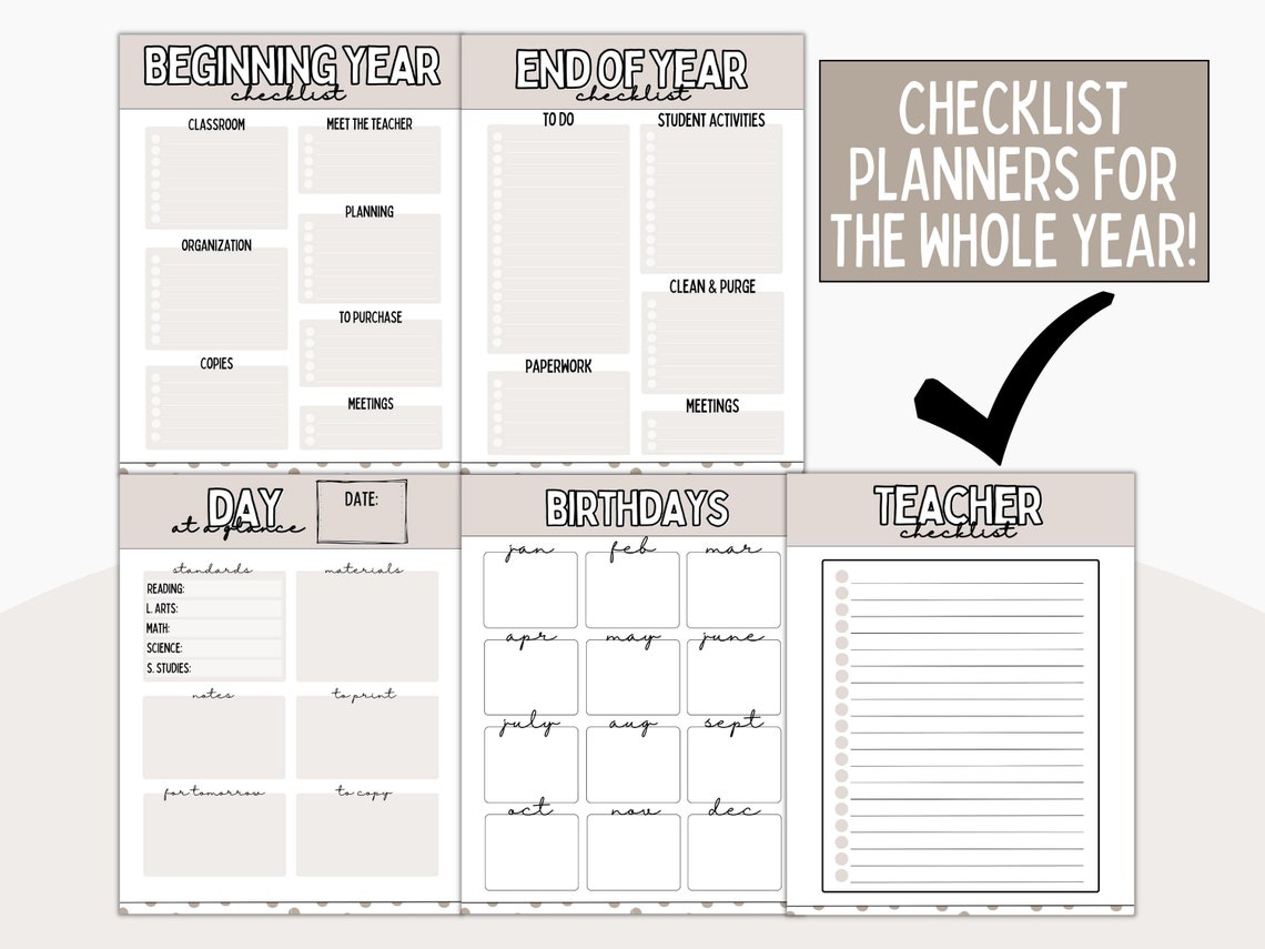 Printable Boho Teacher Planner Teacher Lesson Planner - Etsy