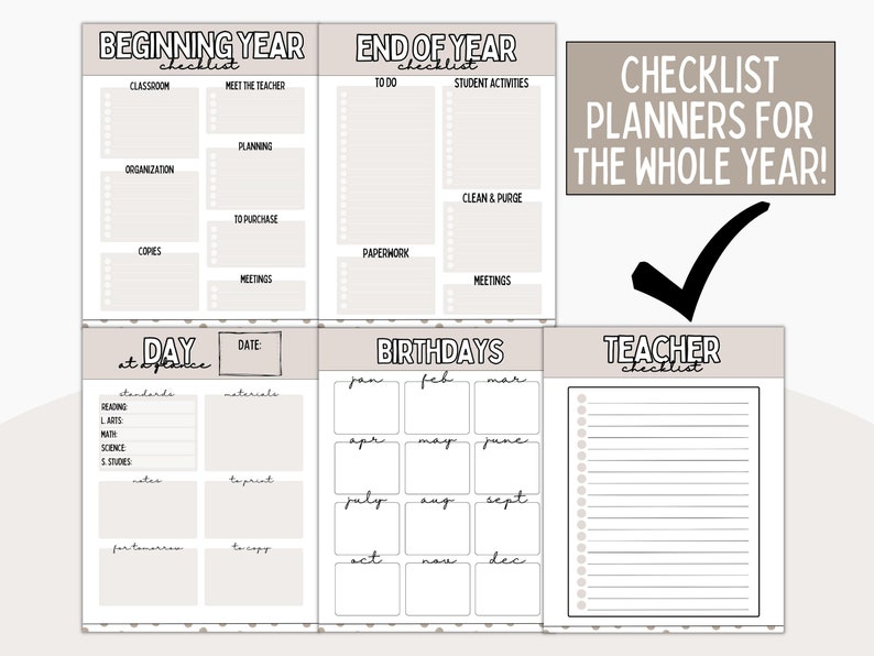 Printable Boho Teacher Planner, Teacher Lesson Planner Organizer, 2023 ...