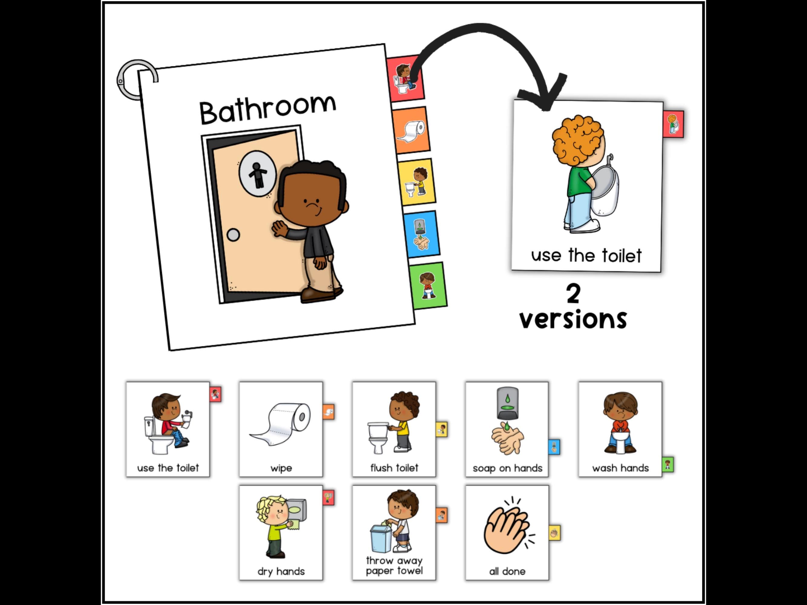 Visual Flip-books, Circle Time Expectation Flip-book, Bathroom Routine ...