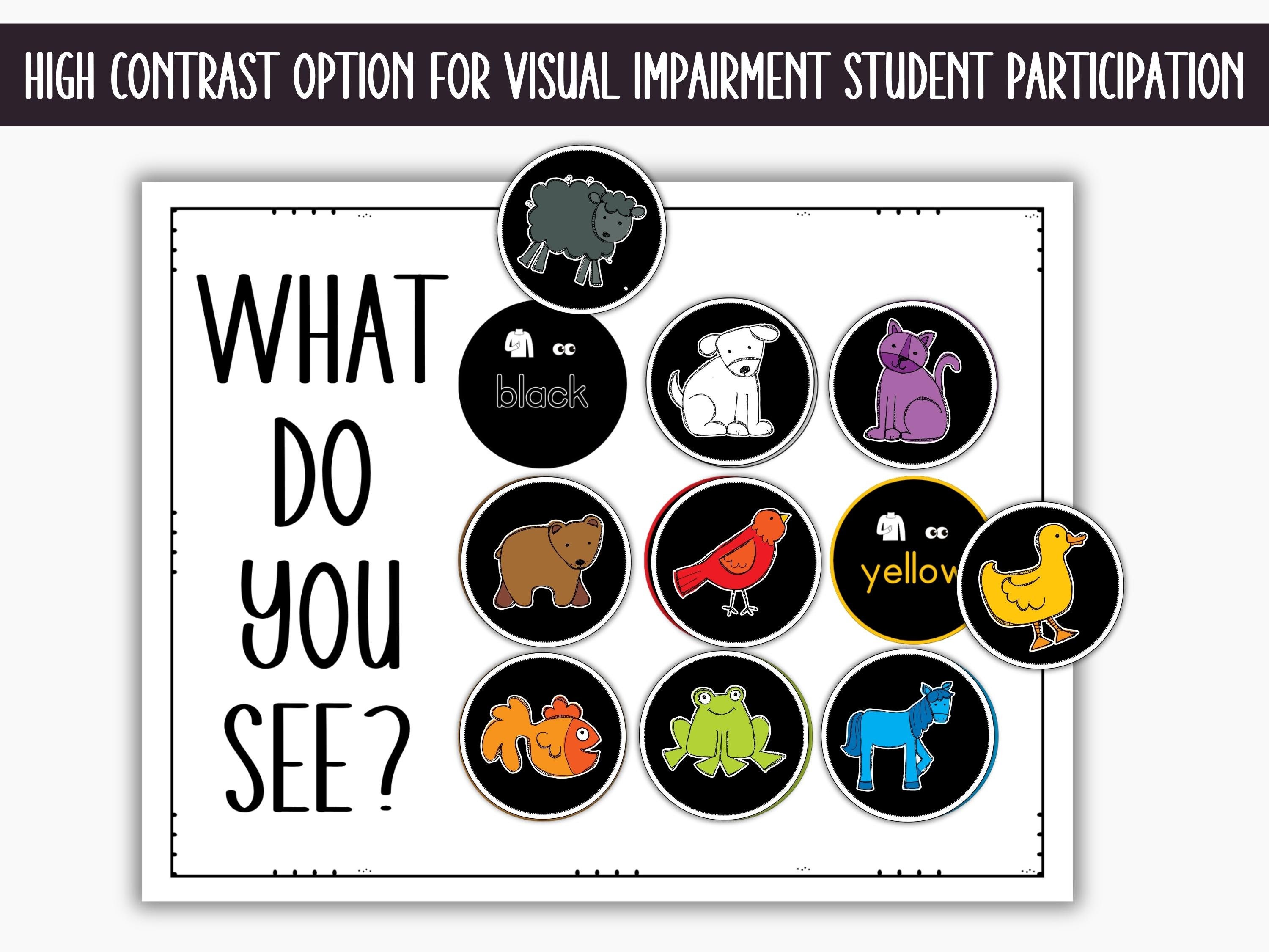 Printable Adapted Brown Bear Color Matching Activity, Special Education ...