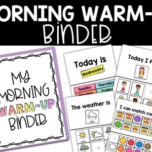 Morning Warm-up Binder, Morning Meeting Binder, Special Education ...