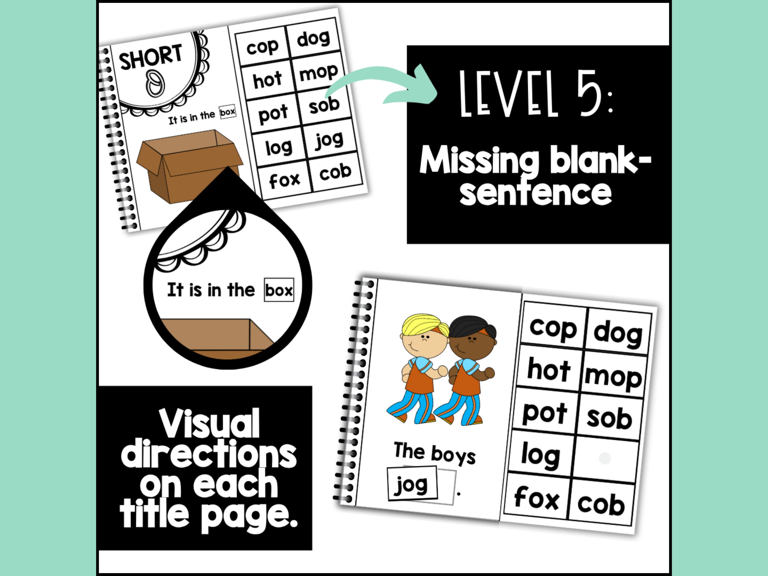 Short O Adapted Books CVC Adapted Books Special Education - Etsy