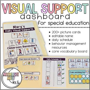 Visual Support Dashboard, File Folder Daily Schedule, Special Education ...