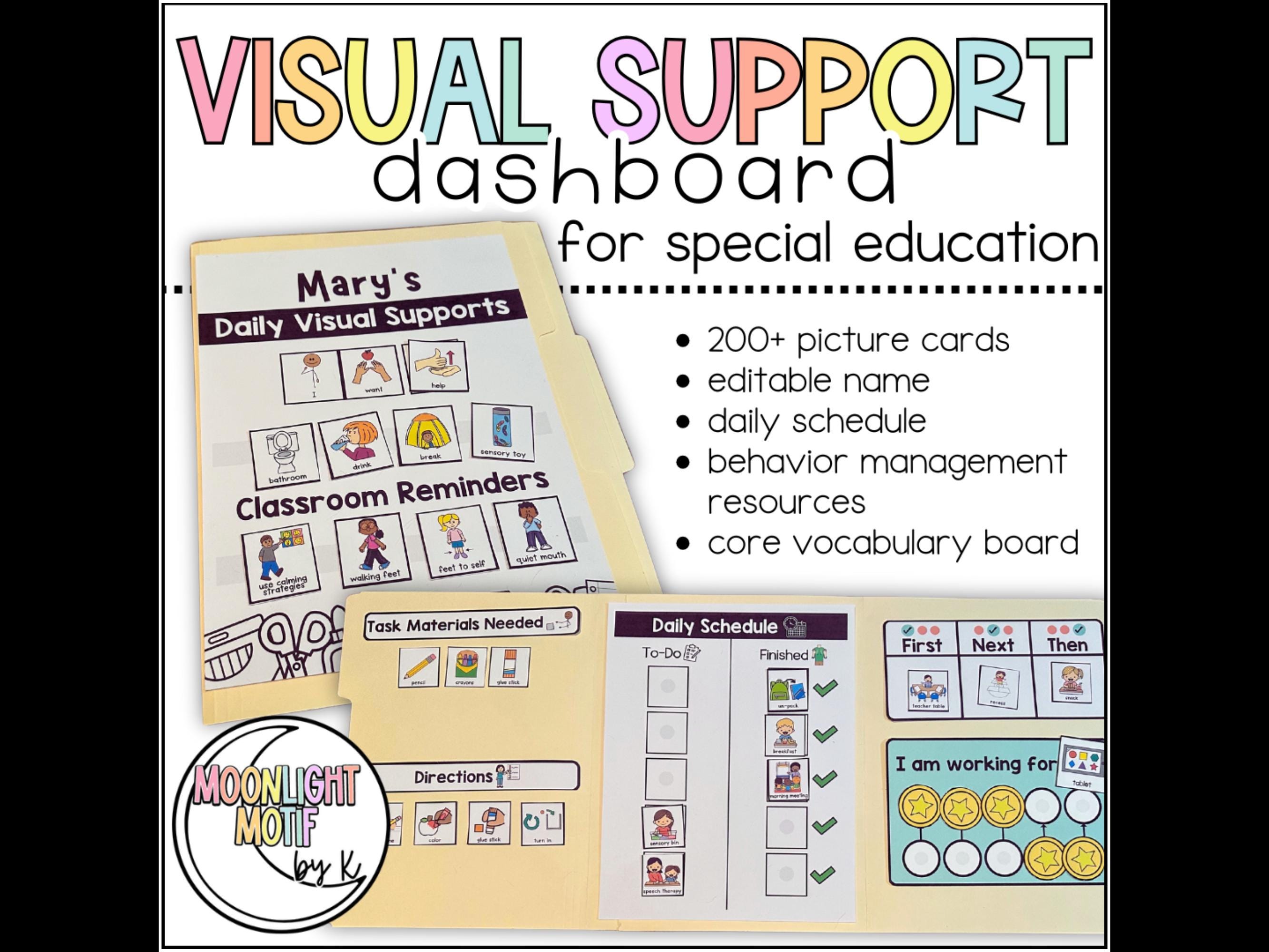 Visual Support Dashboard, File Folder Daily Schedule, Special Education ...