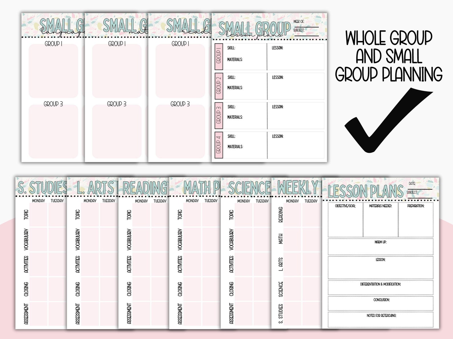 Self Contained Special Education Planner, Editable Terrazzo Teacher ...