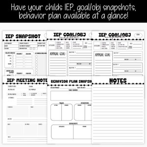 Editable Boho Parent IEP Binder, Printable IEP Meeting Tracker ...