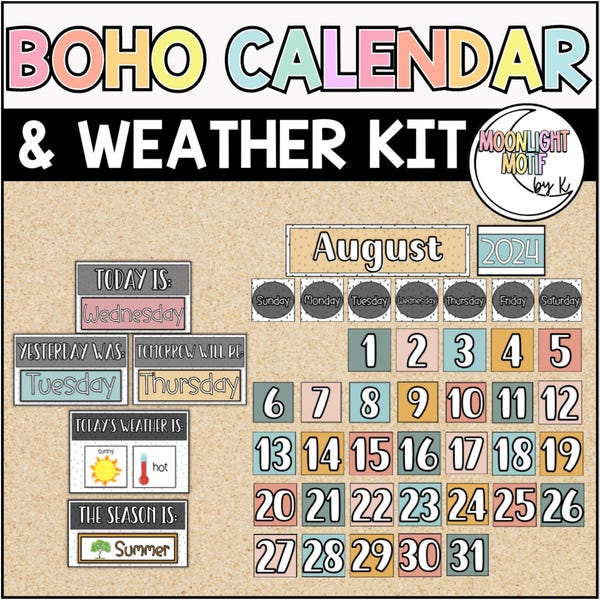 Classroom Calendar Printable - Etsy