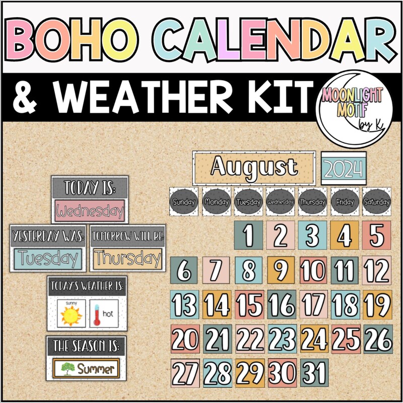 Classroom Calendar Printable - Etsy