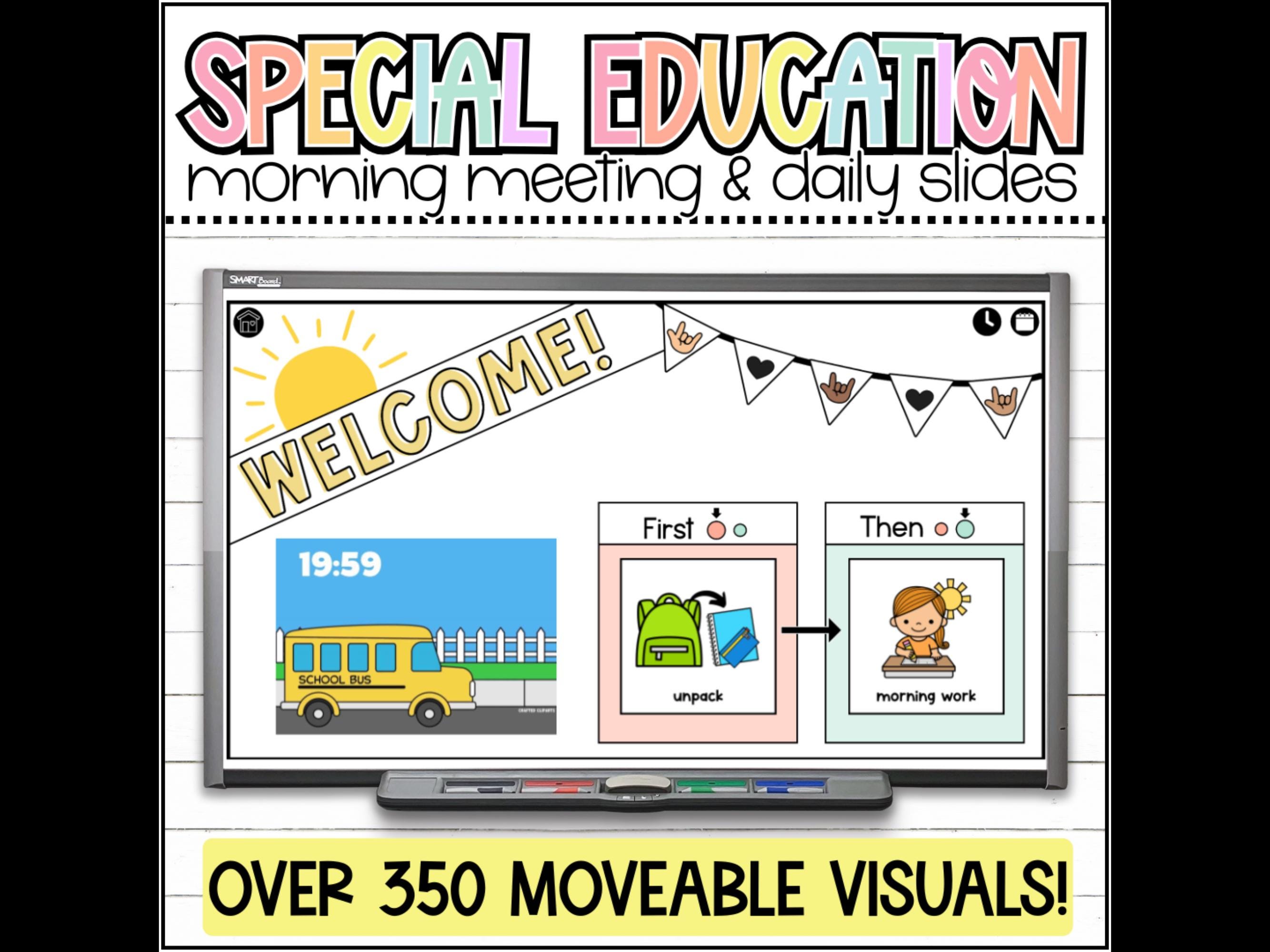 Special Education Morning Meeting, 350+ Moveable Visuals, SPED Daily ...