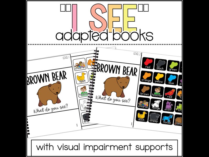 Printable Adapted Brown Bear Book, Special Education, Visually Impaired ...