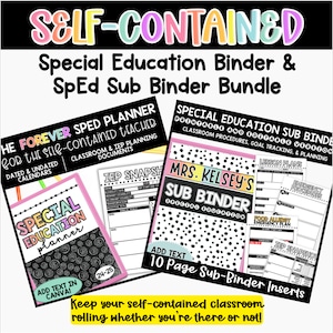 Editable Special Education and Sped Sub Binder Bundle, Classroom ...