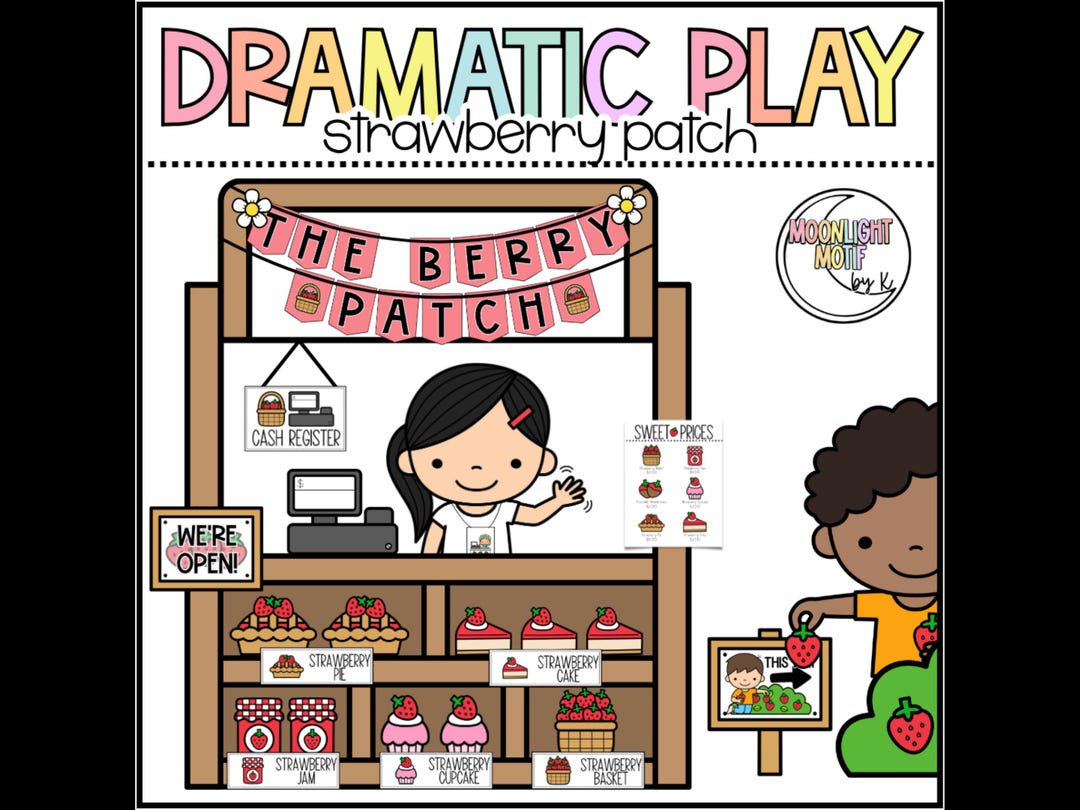 Strawberry Market Dramatic Play Stand, Strawberry Patch Pretend Play ...