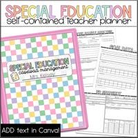 Editable Self Contained Special Education Planner, Printable SPED ...