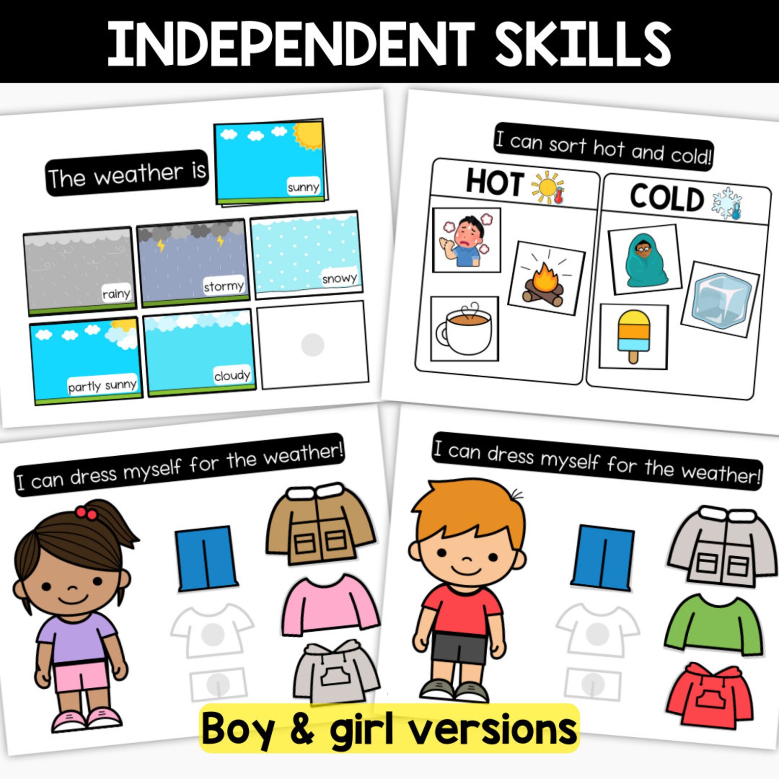 Printable Life Skills Adapted Binder, Daily Living Skills Practice ...