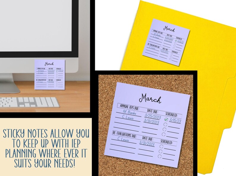 Printable IEP Meeting Reminder Sticky Note Templates, IEP Meeting Prep ...
