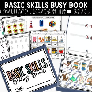 Basic Skills Busy Binder, Printable Kindergarten Busy Book, Basic ...