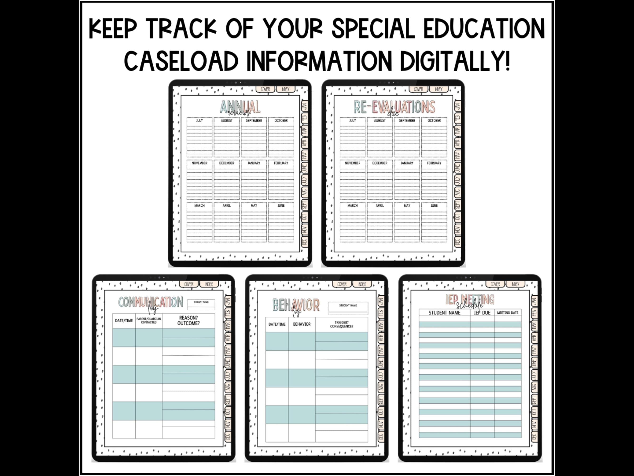 Digital Boho Special Education Planner, Large Caseload Management ...