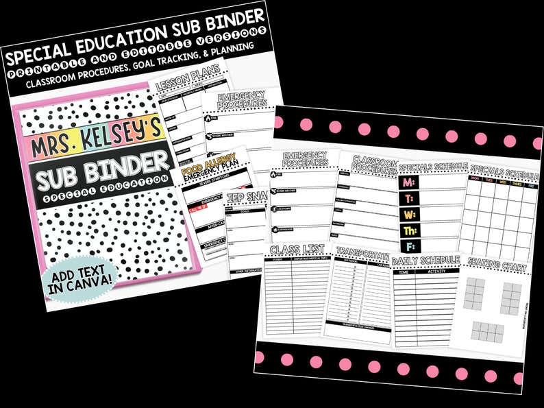 Editable Special Education and Sped Sub Binder Bundle, Classroom ...