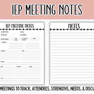 Editable Parent IEP Binder, Printable IEP Meeting Tracker, Editable ...