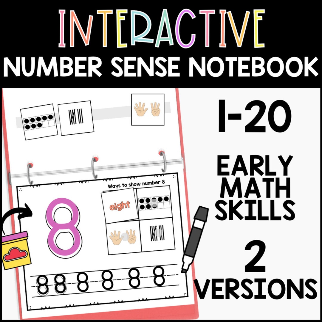 Interactive Number Sense Notebook, Fine Motor Playdough Number Mats ...
