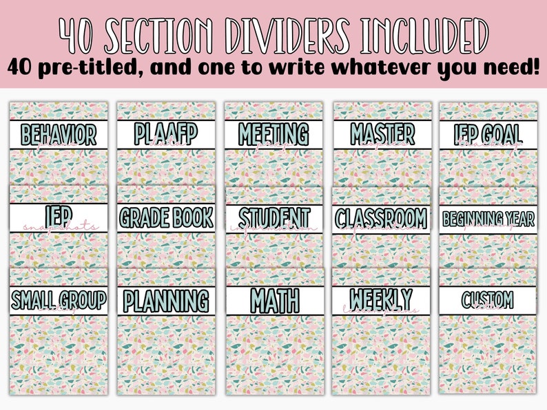 Editable Self Contained Special Education Planner, Terrazzo Teacher ...