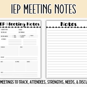 Editable Parent IEP Binder, Printable IEP Meeting Tracker, Editable ...