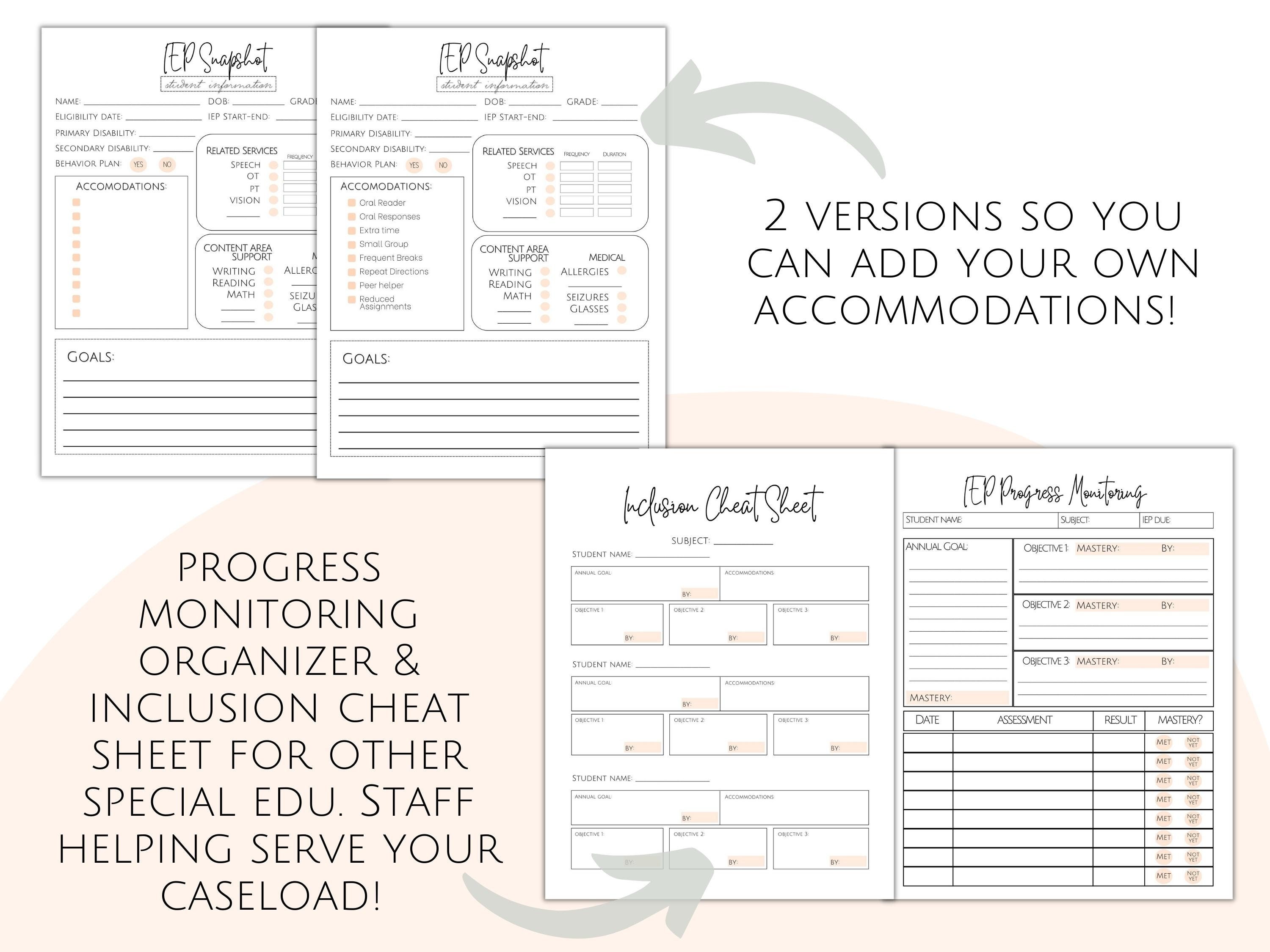 Editable Special Education Caseload Templates, Canva Templates ...