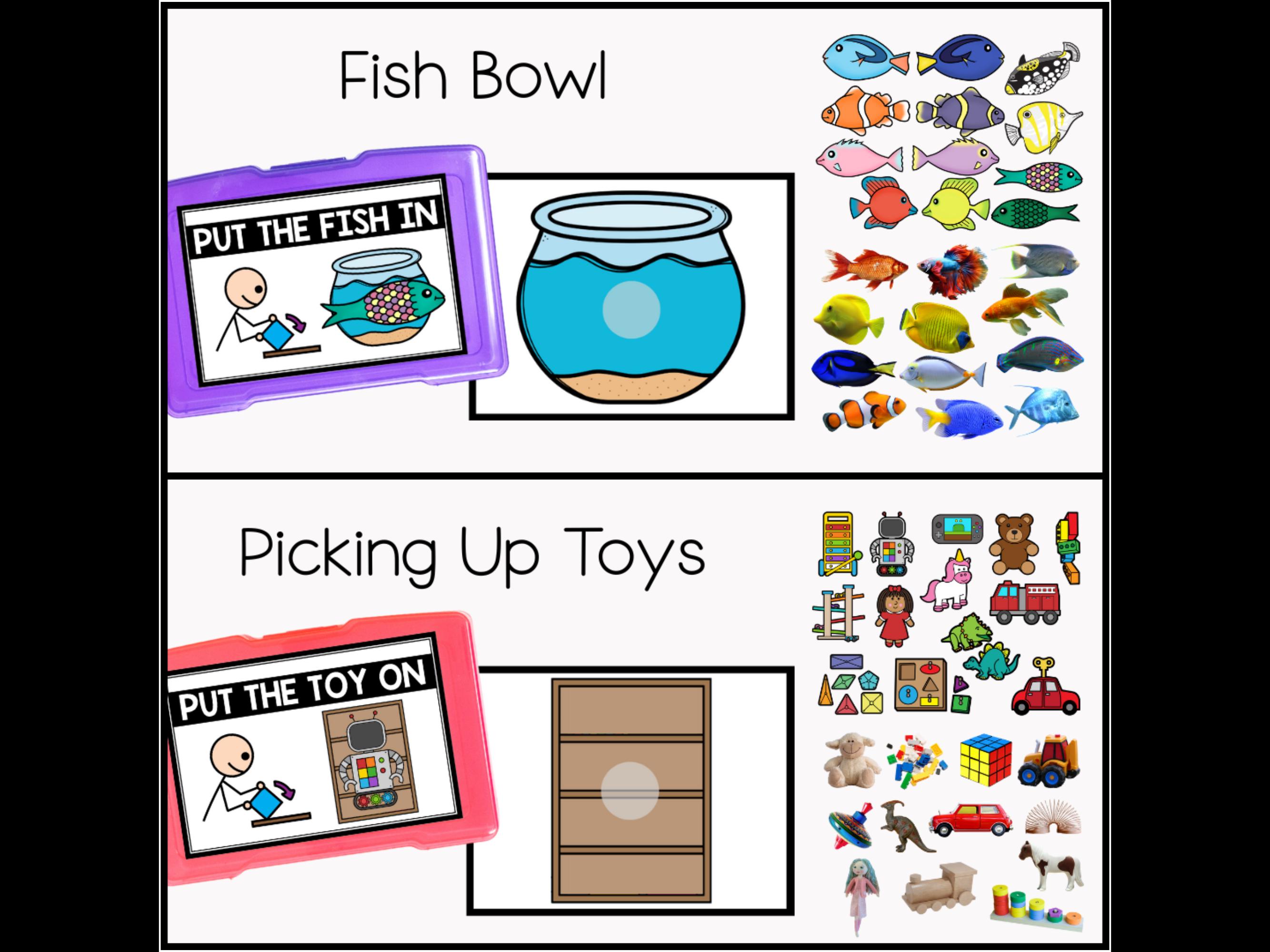 Errorless Task Boxes, Core Word Put Activities, Interactive Fine Motor ...