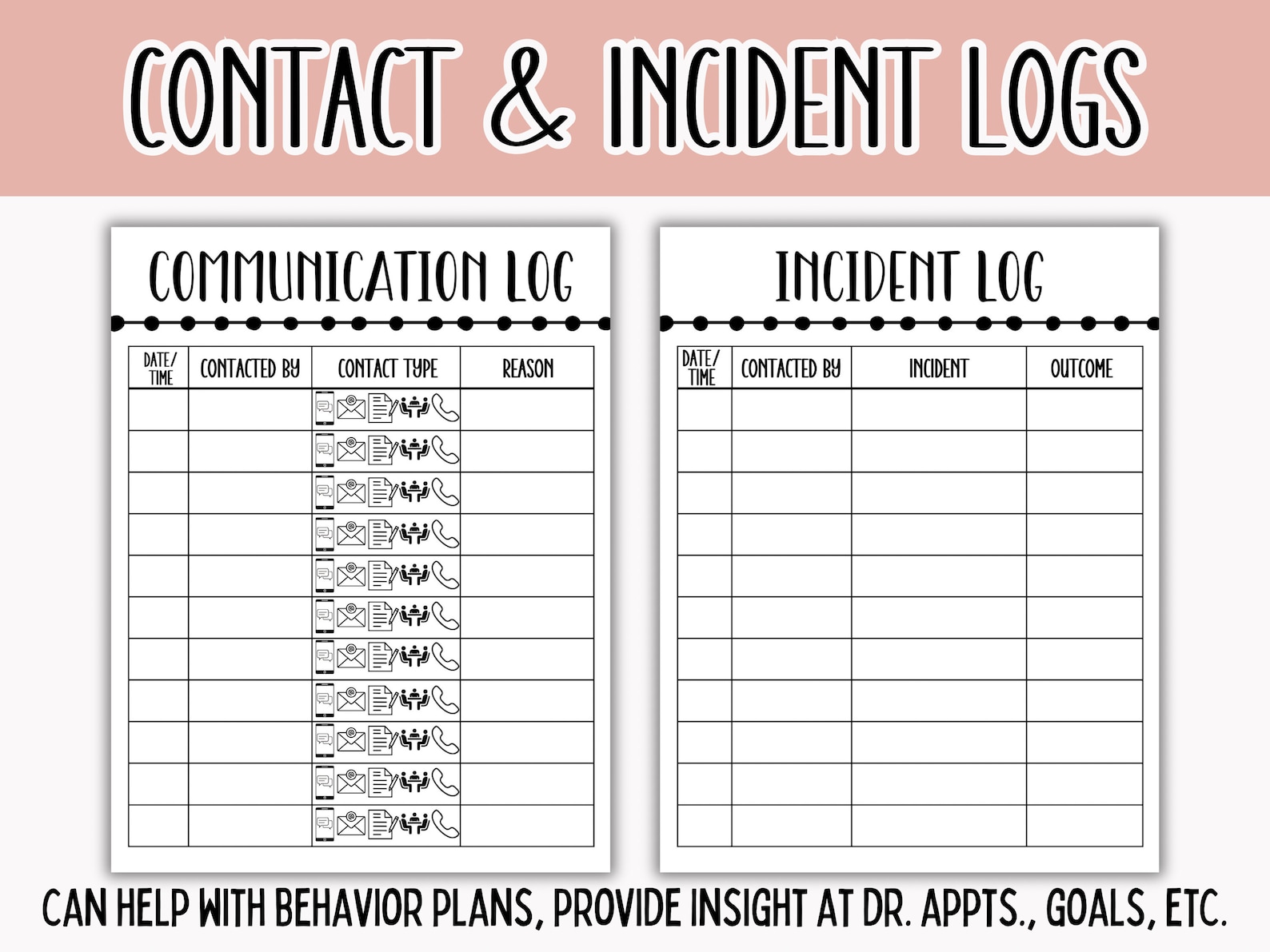Editable Parent IEP Binder, Printable IEP Meeting Tracker, Editable ...