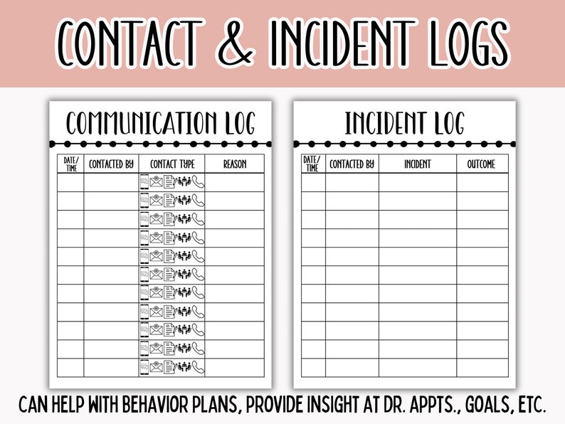 Editable Parent IEP Binder, Printable IEP Meeting Tracker, Editable ...