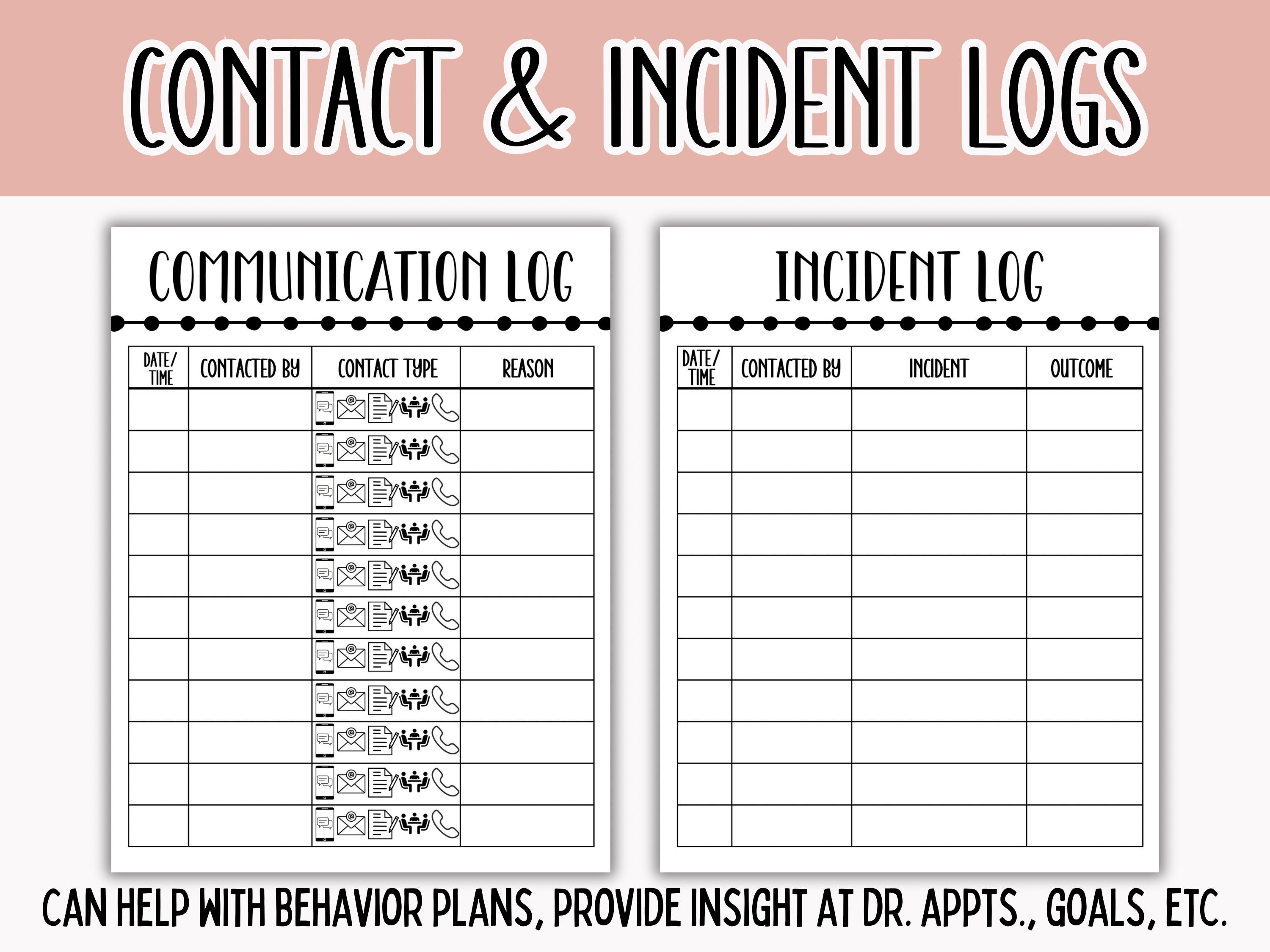 Editable Parent IEP Binder, Printable IEP Meeting Tracker, Editable ...