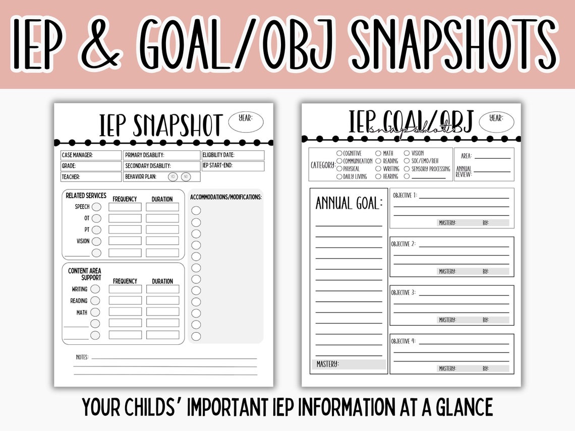 Editable Parent IEP Binder, Printable IEP Meeting Tracker, Editable ...