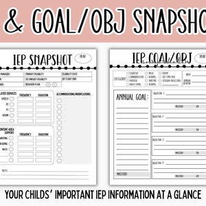 Editable Parent IEP Binder, Printable IEP Meeting Tracker, Editable ...