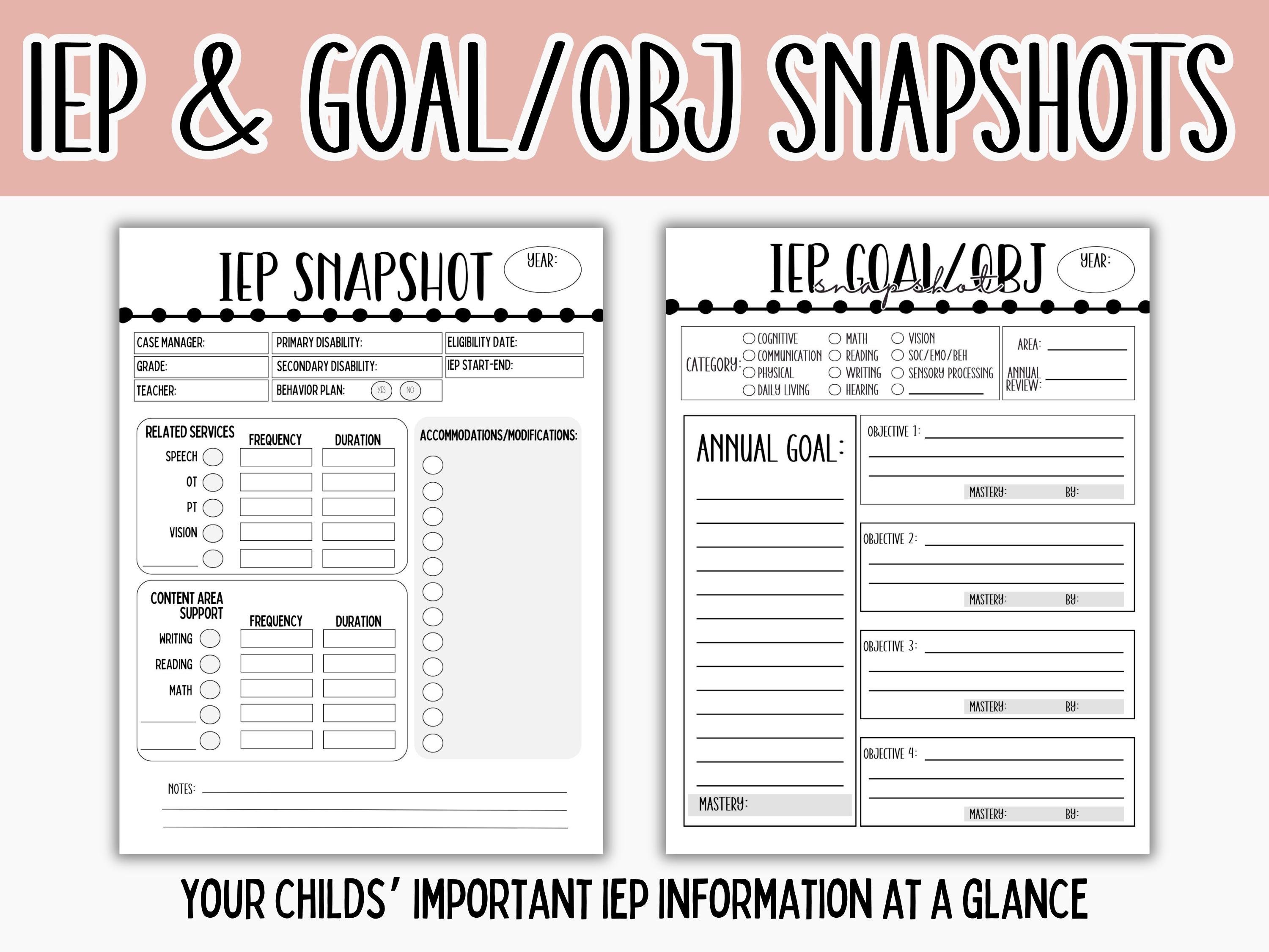 Editable Parent IEP Binder, Printable IEP Meeting Tracker, Editable ...