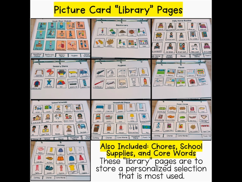 Visual Communication Book for Non-verbal, Choice Board Binder, Visual ...