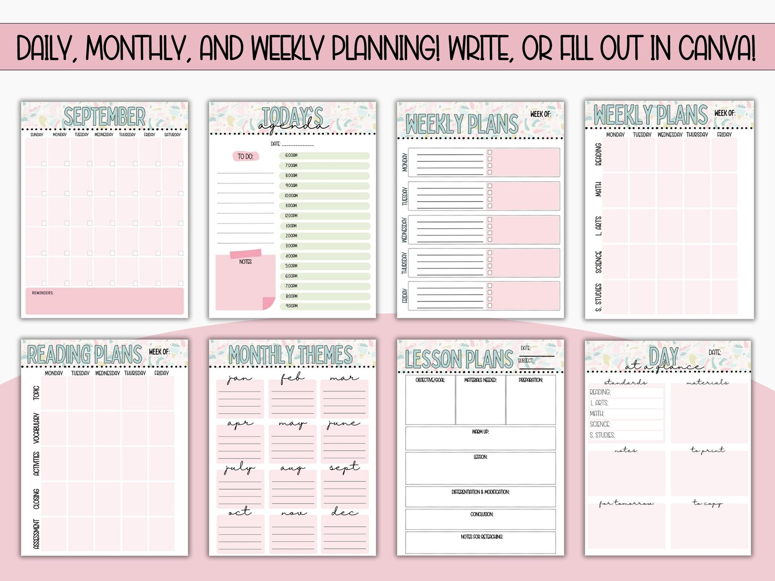 Editable Self Contained Special Education Planner, Terrazzo Teacher ...