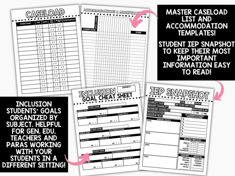 Special Education Planner, Self-contained Teacher Binder, IEP Meeting ...