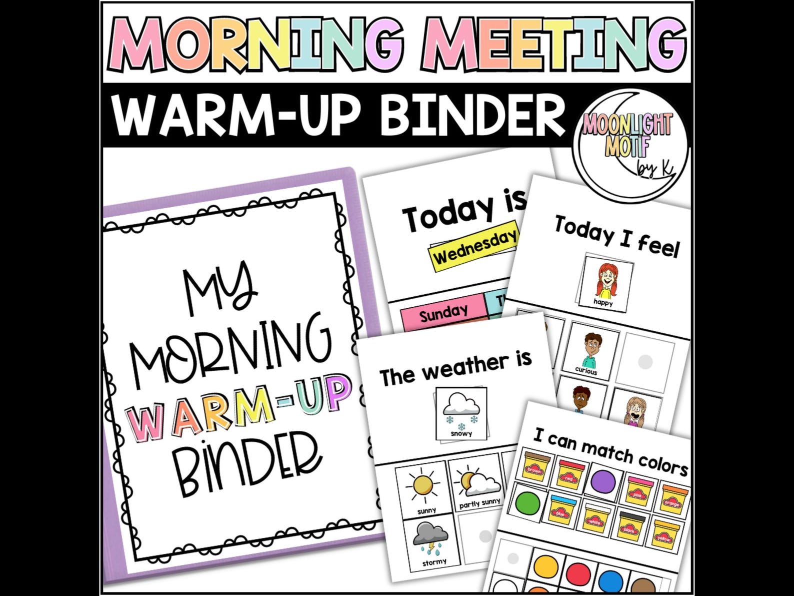 Morning Warm-up Binder, Morning Meeting Binder, Special Education ...