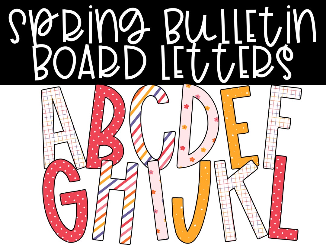 Spring Bulletin Board Letters, Printable Spring Banner Letters ...
