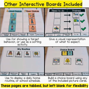 Visual Communication Book for Non-verbal, Choice Board Binder, Visual ...