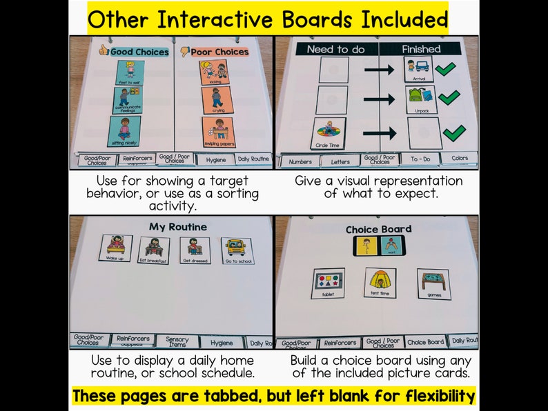 Visual Communication Book for Non-verbal, Choice Board Binder, Visual ...