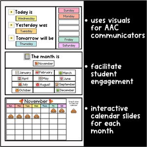 Special Education Morning Meeting Slides, Digital Visual Schedule, Core ...