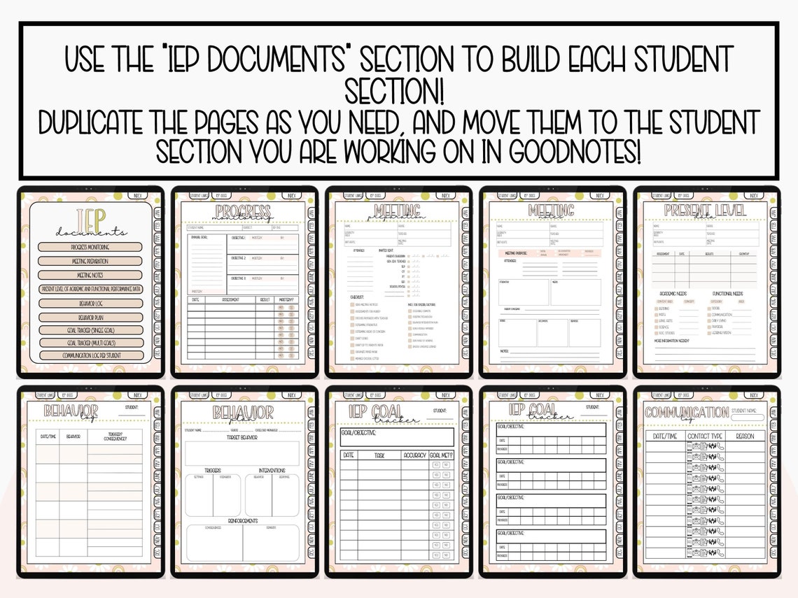 Digital SELF CONTAINED Rainbow Special Education Planner - Etsy