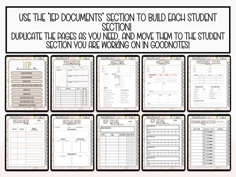Digital SELF CONTAINED Rainbow Special Education Planner, Caseload and ...