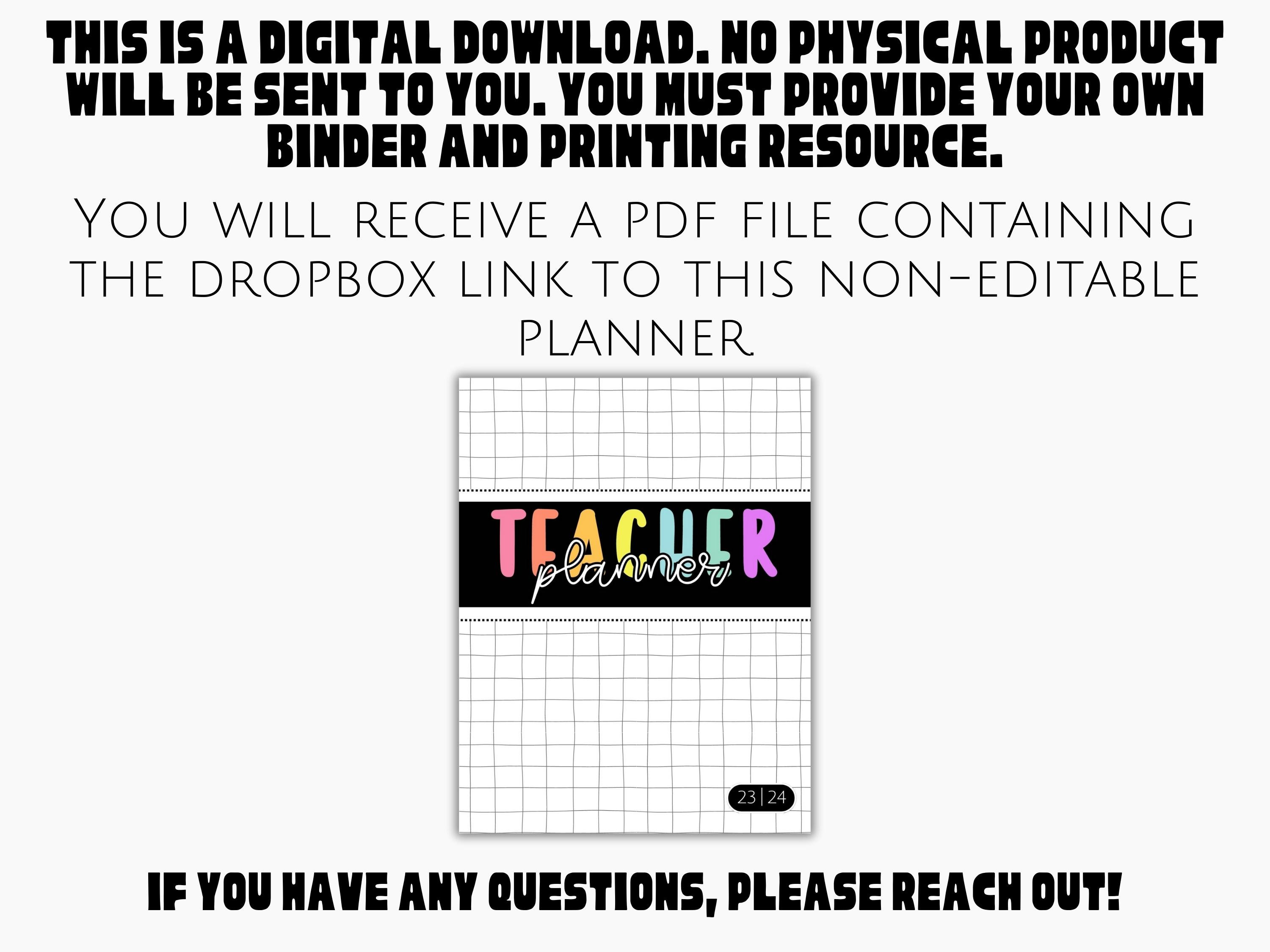 Printable Teacher Planner, Teacher Lesson Planner Organizer, 2023-2025 ...