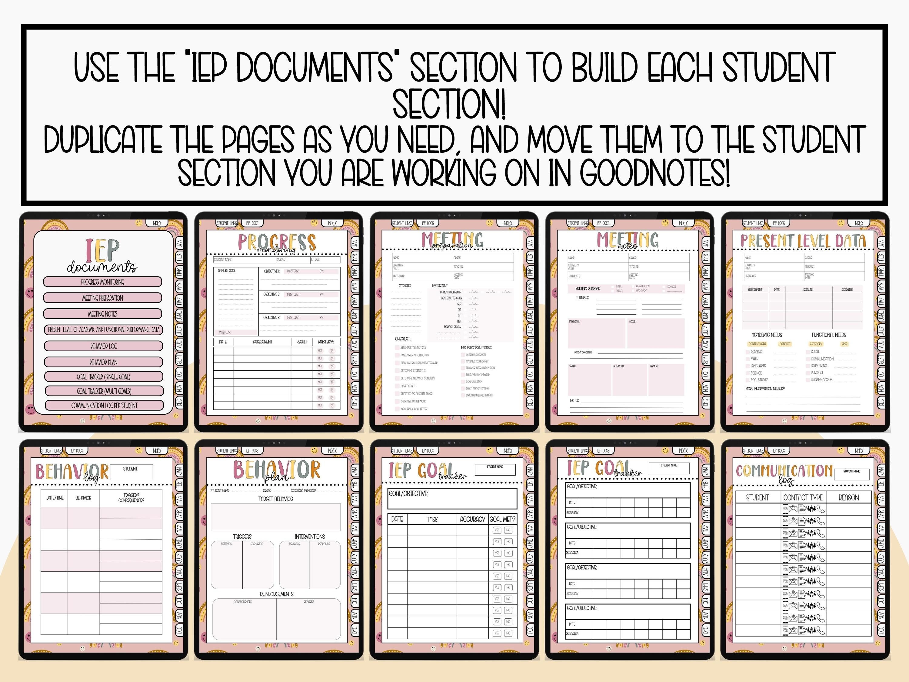Digital SELF CONTAINED Rainbow Special Education Planner, Caseload and ...
