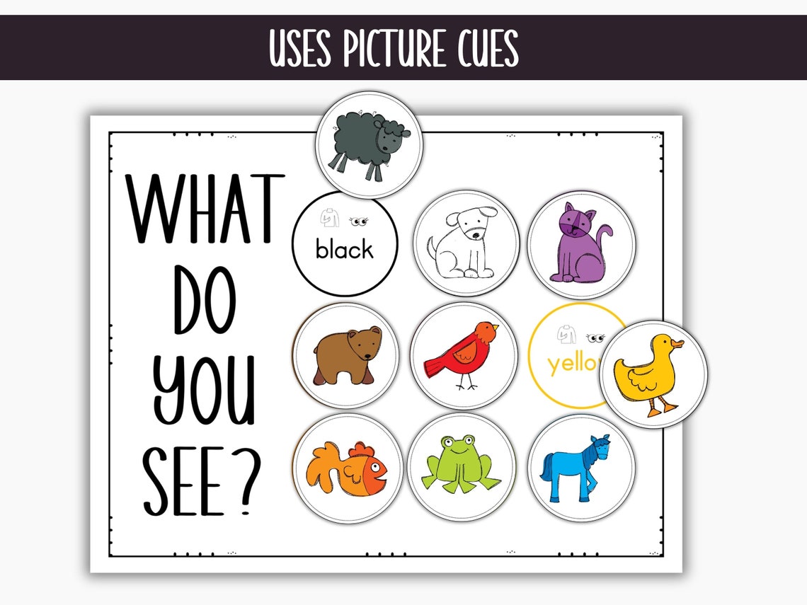 Printable Adapted Brown Bear Color Matching Activity, Special Education ...