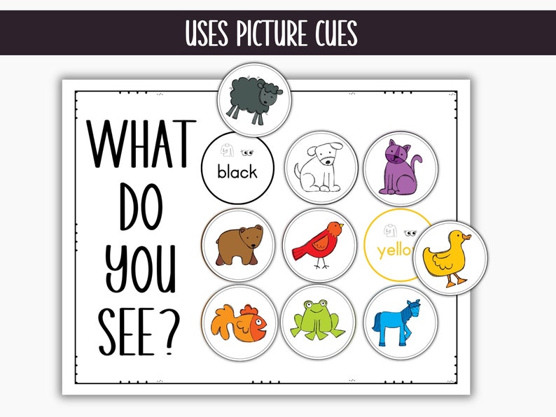 Printable Adapted Brown Bear Color Matching Activity, Special Education ...