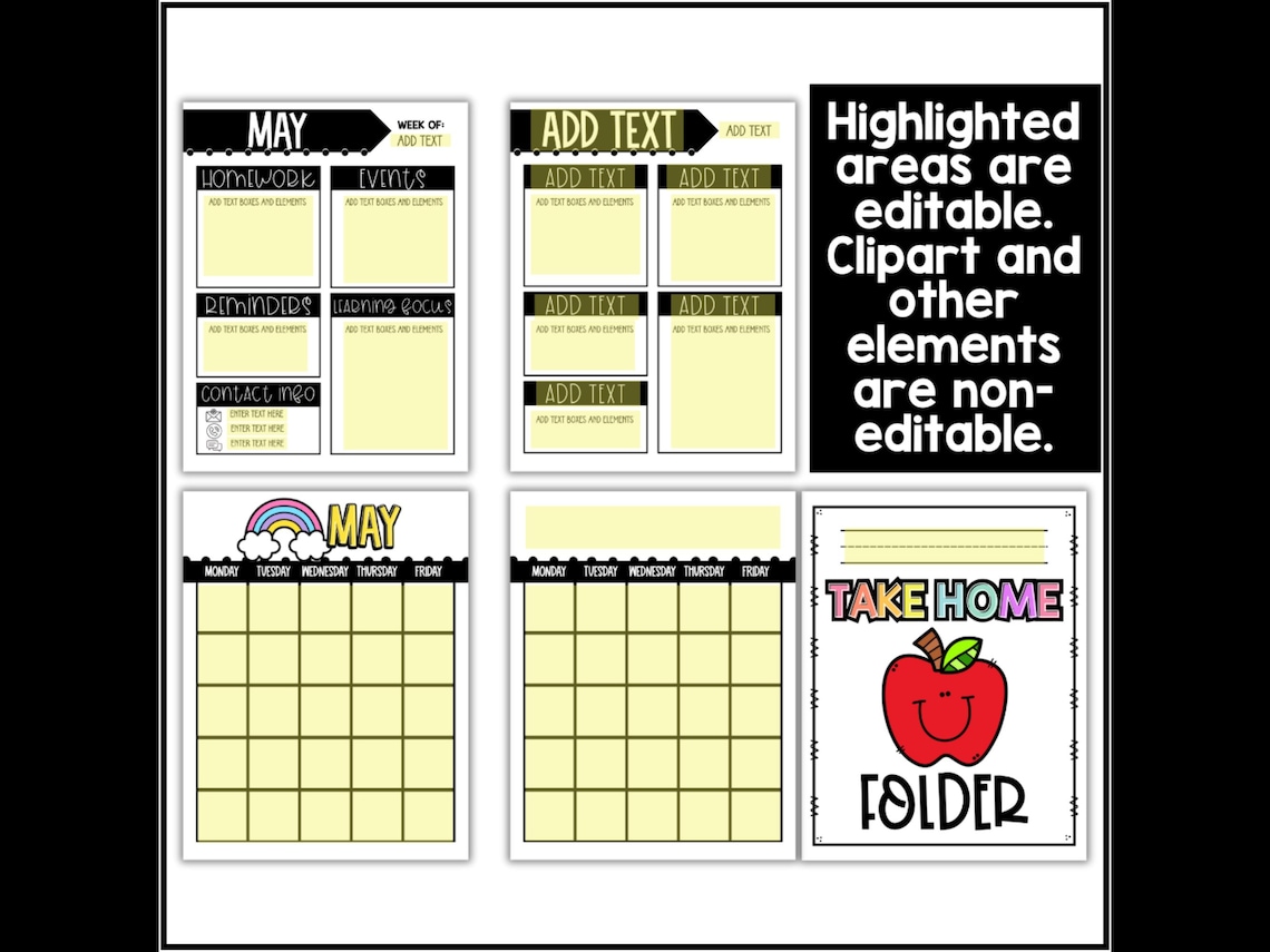 Editable Take Home Folder Canva Templates, Student Homework Folder ...